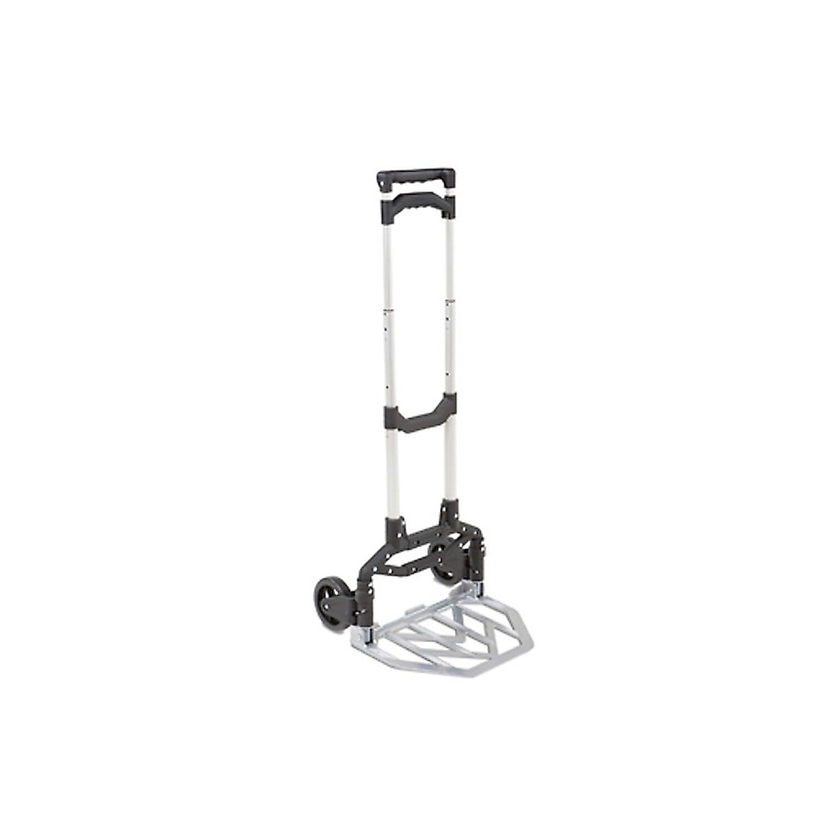Seville Classics Folding Compact Mobile Hand Truck Aluminum Telescoping Handle 150 lb Capacity Luggage Cart Dolly for Moving, Travel, Groceries, Office w/ Rubber Wheels, Black (New Model)