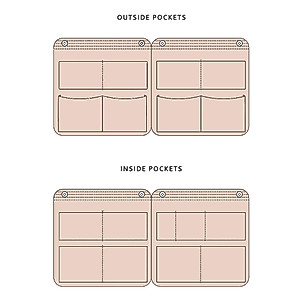 Vercord Felt Tall Long Purse Tote Backpack Bag Insert Organizer Inside for Women Cream Beige