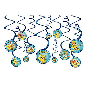 Pokémon Birthday Party Supplies and Decorations Pack: Pokémon Party Supplies and Decorations; Banner, Swirls, Centerpiece, Birthday Candle Set, and more