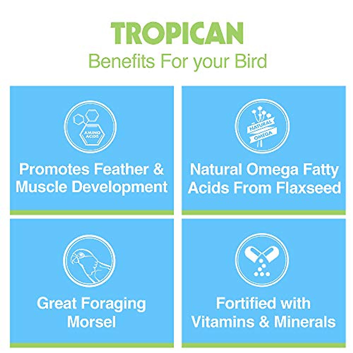 Hari Hagen Tropican High Performance Parrot Food, 3.3 ib Parrot Sticks with Peanuts & Sunflower Seeds and Higher Nutrition Levels