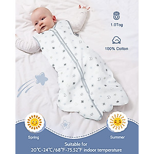 Lictin Baby Sleep Sack 1.0 TOG - Toddler Sleeping Sack 18-36 Months, Baby Wearable Blanket, Unisex Sleeveless Summer Baby Sleeping Bag with Adjustable Length and 2-Way Zipper
