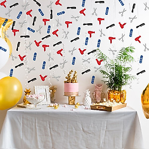 ShuanQ 120pcs Barber Confetti - Congrats Barber Grad Party Sign - Barber Birthday Party Decoration Scatters for DIY Crafts - Scissors Hair Dryer Comb Glitter Cutous