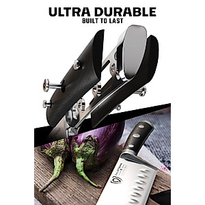 Dalstrong Nakiri Asian Vegetable Knife - 7" - Gladiator Series - Forged German High Carbon Steel - Black G10 Handle Kitchen Knife - Sheath Included - NSF Certified