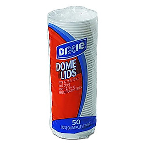 Dixie PerfecTouch WiseSize Coffee Design Insulated Paper Cup, 16oz Cups and Lids Bundle (16 oz, 100 Cups, 100 Lids)