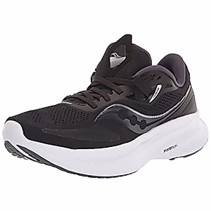 Saucony Women's Guide 15 Running Shoe, Black/White, 8 Wide