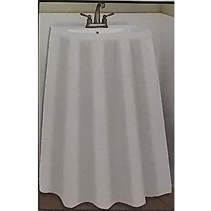 Dependable Industries Fabric Sink Skirt Diamond Stitch White