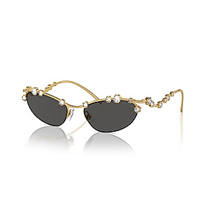 SWAROVSKI SK7016 Sunglasses, Gold/Dark Grey, 56 mm