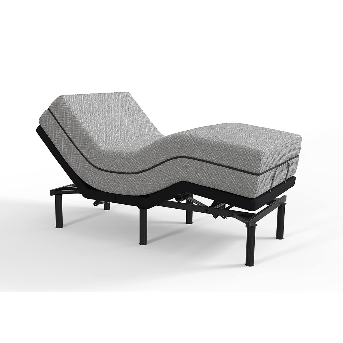 Blissful Nights e4 Twin XL Adjustable Bed Base Frame with 14" Soft Gel Infused Memory Foam Mattress