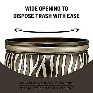 Popular Bath Safari Stripes, Waste Basket, Chocolate