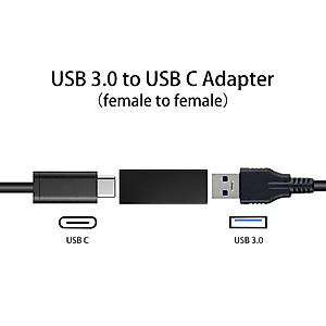 Duttek USB C to USB 3.0 Adapter, USB to USB C Adapter, USB 3.0 Female to USB C Female Adapter Connector Compatible with Google Pixel, Huawei etc 2 Pack (Black)