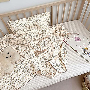 BuLuTu Cotton 4 Layers Muslin Kids Blanket with Sweet Daisy Flowers Baby Crib Nursery Throw Blanket Cradle Thin Quilt for Boys,Girls,Toddler Breathable, Durable Security Blanket 47x51’’