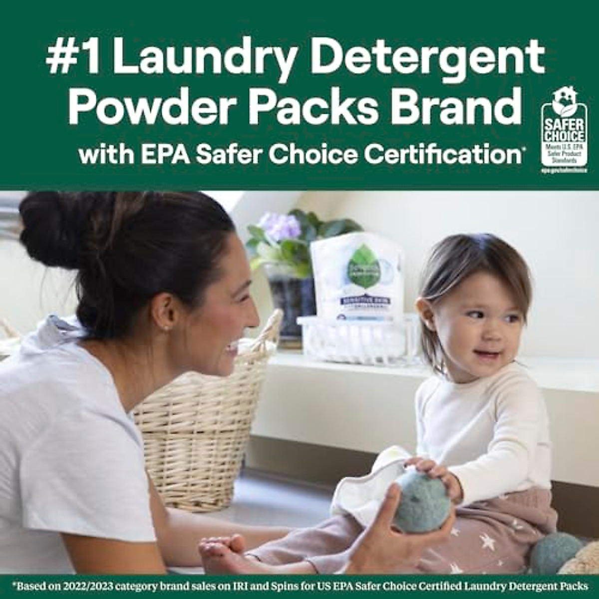 Seventh Generation Laundry Detergent Packs, Free & Clear, Made for Sensitive Skin, 90 Loads (2 pouches, 45 Ct EA)