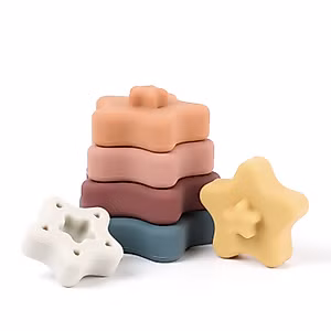 Haakaa Baby Silicone Shape Puzzle, Baby Stacking Toys & Teething Toys, Silicone Stacking Blocks Montessori Toys for 3M+ Babies, BPA-Free. Sunshine.