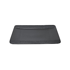 Villeroy & Boch Manufacture Rock Square Dinner Plate, Modern Shaped Premium Porcelain, Dishwasher Safe, Black, 28X28X2CM