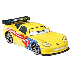 Disney Car Toys Die-Cast Jeff Gorvette, 1:55 scale Fan Favorite Character Vehicles for Racing and Storytelling Fun, Gift for Kids Ages 3 Years and Older