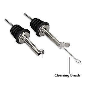 Pour Spouts for Olive Oil Pourer 7 Pcs Free flow Pourers Rubber Stoppers Sets for Liquor Spirits Wine Alcohol Syrup Bottles Drizzle Drip Spout Bottle Speed Pourer