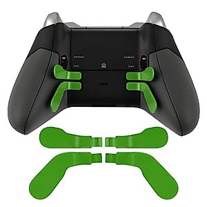 2 Pair Metal Stainless Steel Paddles Hair Trigger Locks Parts for Xbox One Elite Controller (Green)