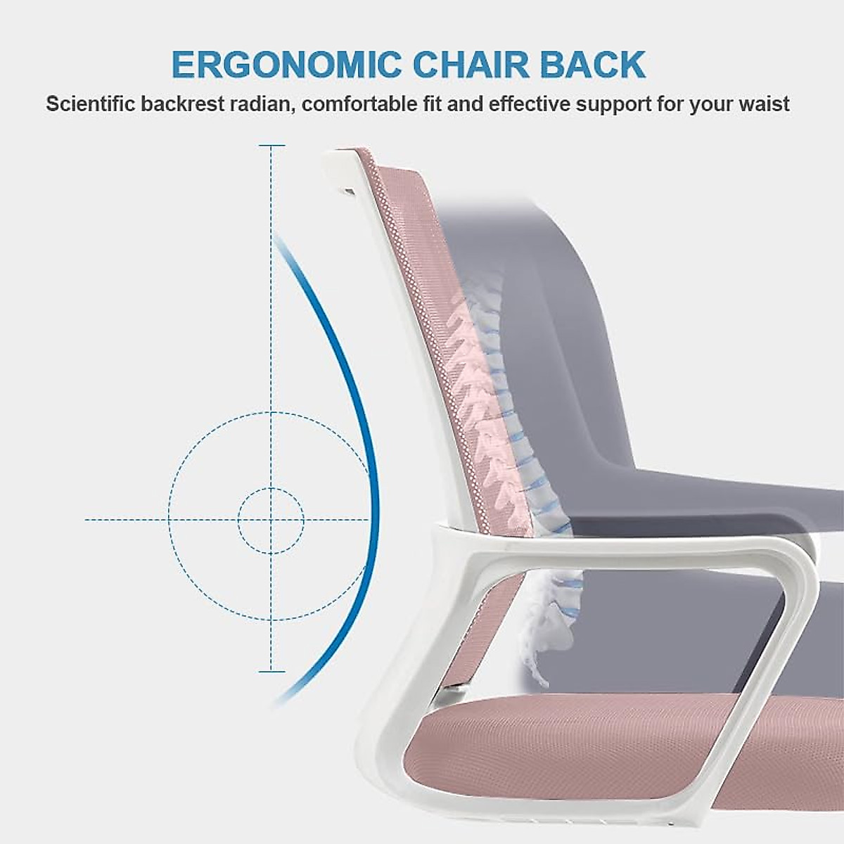 XUEGW Computer Desk Chair, Office Chair with Flip-up Armrests Mesh Chair with Flip-up Armrests Mesh Chair for Home and Office…