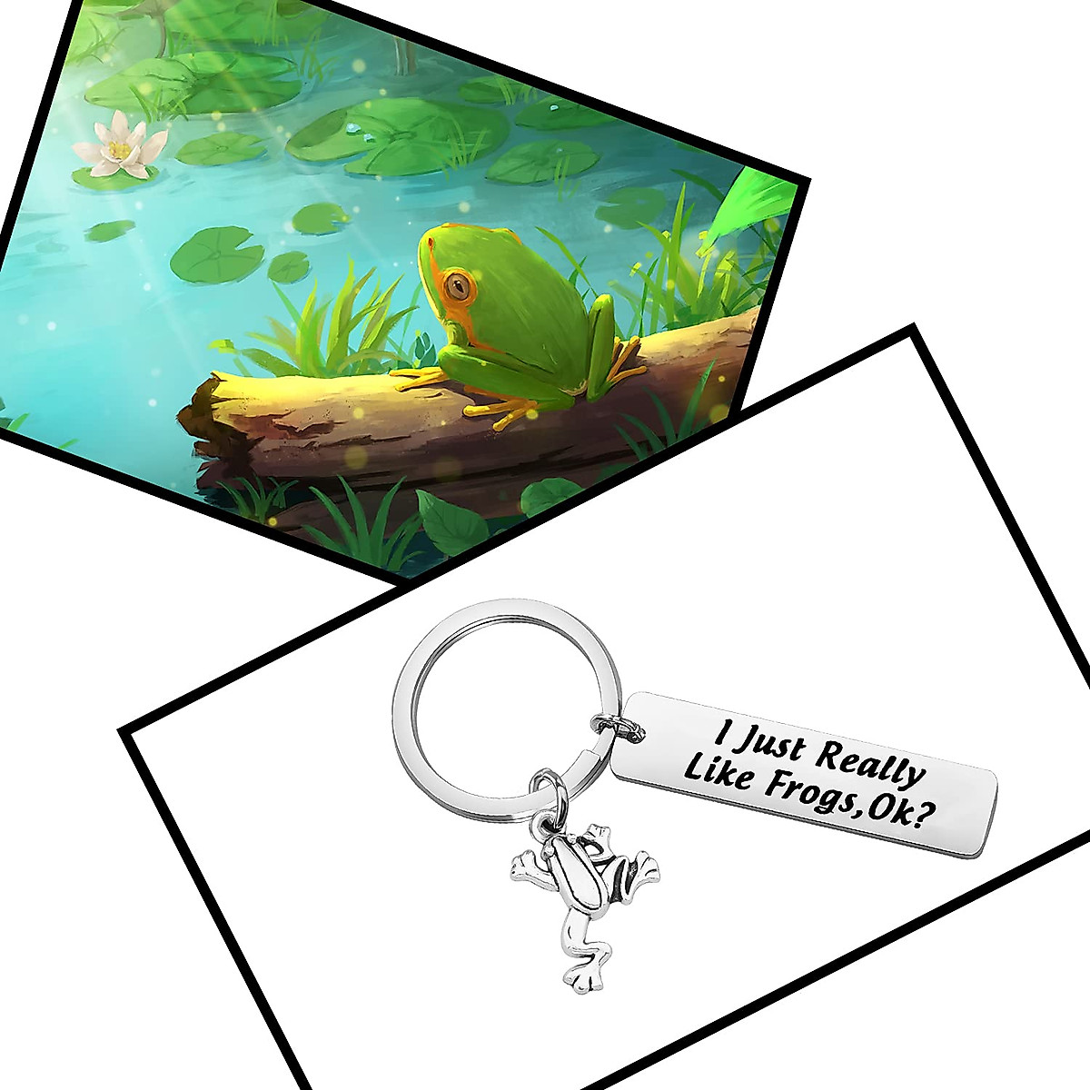 KUIYAI Frog Lover Gift Frogs Owner Lover Frog Gifts Frog Charm Kychain I Just Really Like Frogs, Ok (Like Frogs KS)
