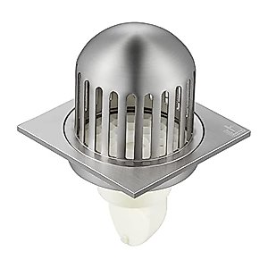 SUBMARINE Square Drain 4 Inch, Built-in Floor Drain Cover, Hair Filter Screen and Floor Drain Backflow Preventer, Quick Drainage, Prevent Odor, Suitable for Balconies, Gardens and Basements