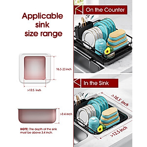 Sakugi Dish Drying Rack - Compact Dish Rack for Kitchen Counter with a Cutlery Holder, Durable Stainless Steel Kitchen Dish Rack for Various Tableware, Dish Drying Rack with Easy Installation, Black