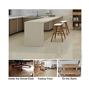 Clear PVC Desk Chair Mat Transparent PVC Floor Protection Pad Door Mat for Hard Wood/Tile Floor, Extra Long Plastic Hallway Carpet Protector, Door Mats, Can Be Cut, Indoor Outdoo,1.5mm Thick,75/95/115