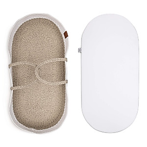 Baby Changing Basket - 100% Cotton Rope with Foam Pad - Organic Cotton Waterproof Cover - Complete with 2 Waterproof Changing Pads Liners- CPSC Safety Compliant