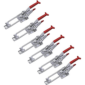 6-Pack 2000lbs Capacity Heavy Duty Toggle Clamps,Adjustable Latch U Bolt Self-lock Toggle Latch Clamp for Tire Carrier Latch.90 Degree Latch Clamp Lock for Cam Latch Sliding Door,Lt-431 Latch by SKYCK