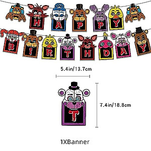 Birthday Party Supplies, Includes Banner, Tablecloth, Cake Topper - 24 Cupcake Toppers - 20 Balloons