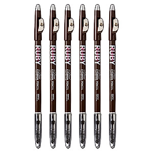 Kiss Go Brow Eyebrow Wooden Pencil Dark Brown (6 Pieces)