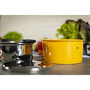 KUHN RIKON Hotpan Serving Casserole Pot, 5 Litre/22 cm, Yellow, Stainless Steel