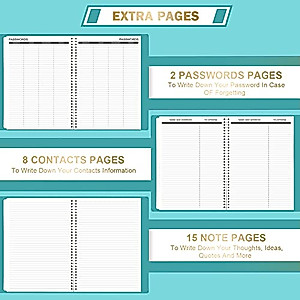 2023 Monthly Planner/Calendar - Monthly Planner from January 2023 - December 2023, Leather Calendar Planners with Tabs, Twin-Wire Binding and Double Side Clear Inner Pocket, 9" x 11", Plain/Blank Writing Blocks
