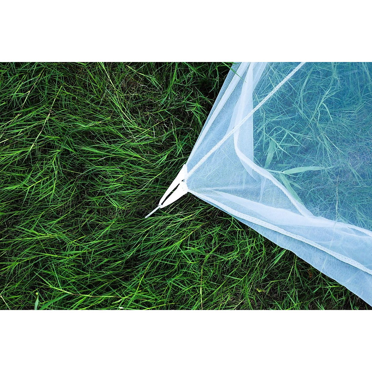 No-See-Um Camping Mosquito Net Bed Compact and Ultra-Light for Travel，Finest Holes Mesh 2000 Noseeum Netting for Camping and Hiking, Without Sleeping Mat (Single Light Grey Color，M)
