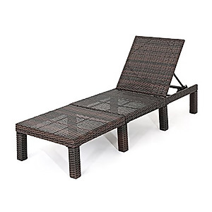 Christopher Knight Home Jamaica Outdoor Wicker Chaise Lounge without Cushion, Multibrown