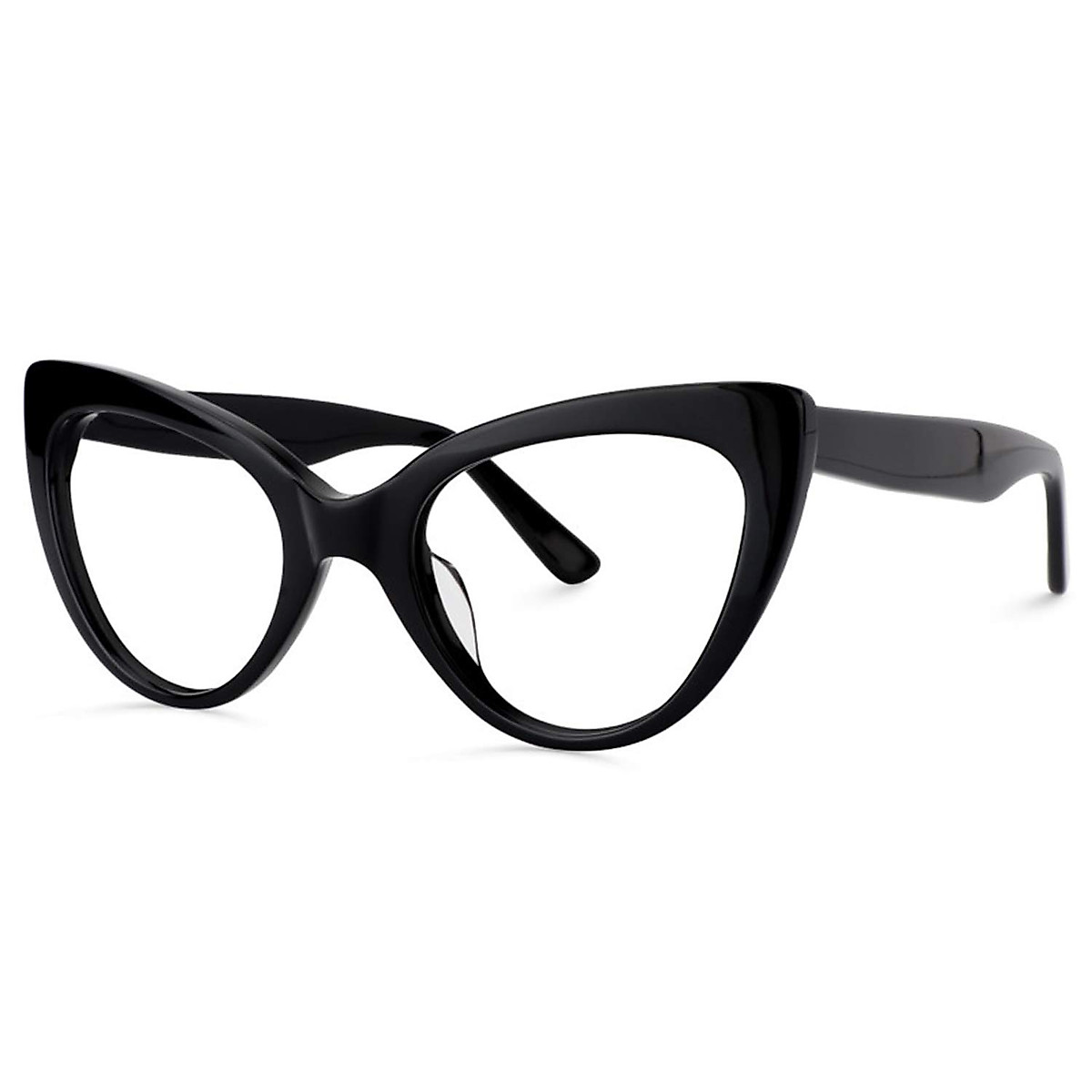 Zeelool Women's Stylish Cat Eye Glasses Frame with Clear Lens Claudette ZOA01968-01 Black