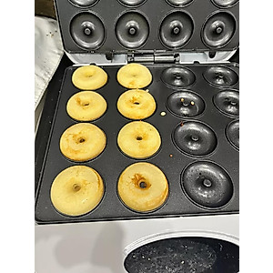 VIKNEY Mini Donut Maker,Easy and Fun Homemade Mini Donuts, Perfect for Snacking and Entertaining,Compact and Portable Design, Dual-Sided Heating, Non-Stick Coating - Makes 16 Donuts at a Time, White