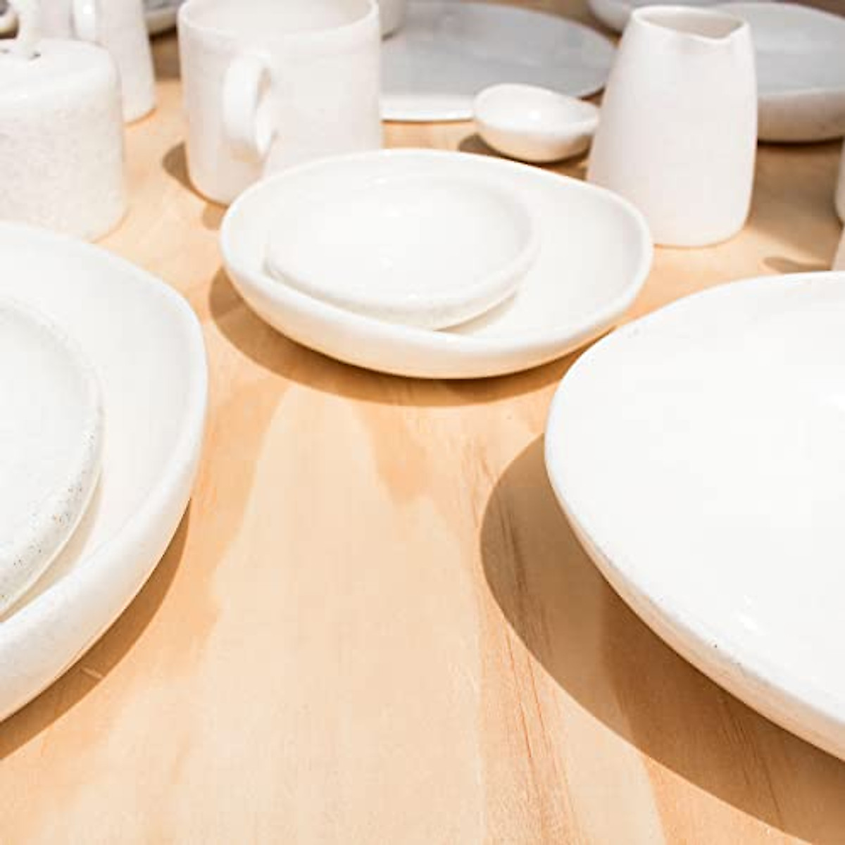 Deouss Mid High Fire White Stoneware Clay for Pottery;Mid Fire Cone 5-7;Ideal for Wheel Throwing,Hand Building,Sculpting;Great for All Skill Levels;Whiteware Clay- Pottery Clay Fires White;5 lbs