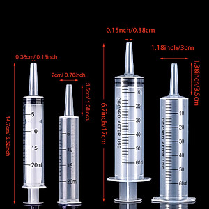 Frienda Large Plastic Syringe 4 Pack Measuring Syringe Tools Dispensing Multiple Uses (20 ml and 60 ml)