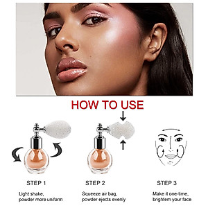 Body Glitter Spray Highlighter Powder Spray Glitter Shimmer Sparkle High Gloss Makeup Glitter Body Spray for Hair Face and Body Cosmetic - Bronzer