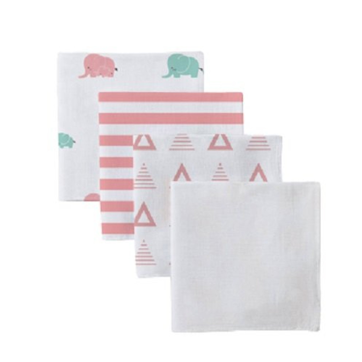 Pure Fiber | Ella Swaddle Set | Adorable Pink Elephant Design | Soft and Cozy Baby Blankets | Newborn Essentials
