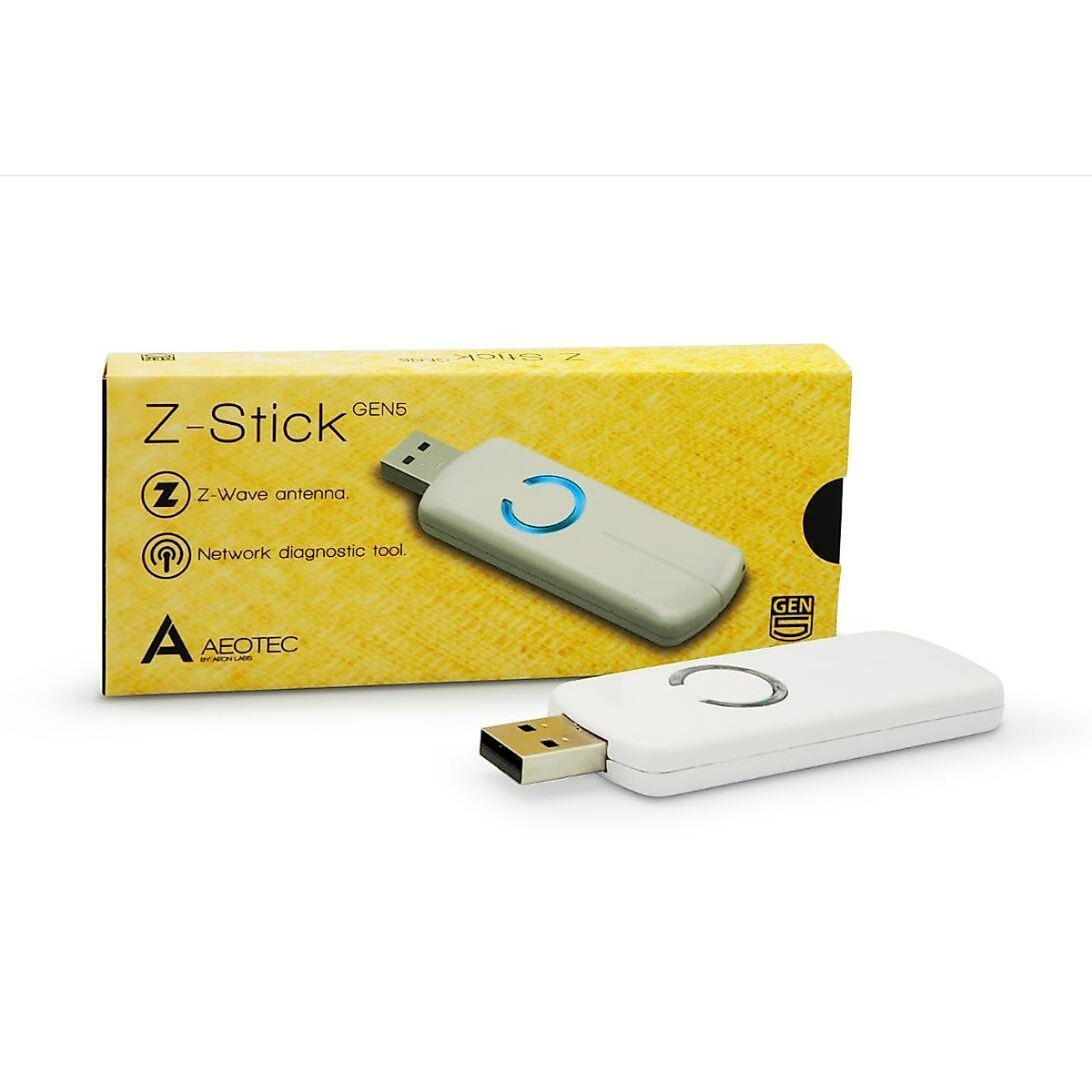 Aeotec Z-Stick Gen5 Z-Wave Hub Z-Wave Plus USB to Create Gateway (Ordinary White)