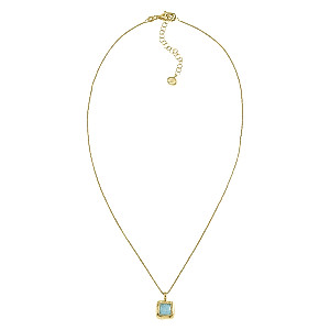 Silpada 'Mediterra' Natural Aquamarine Necklace in 14K Gold-Plated Sterling Silver, 16" + 2"