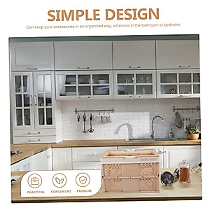 Yardwe 2pcs Picnic Basket Fruit Containers with Lids Toy Storage Bins Plastic Storage Bins with Lids Washing Tub Desk Organizer Basket Grocery Shopping Baskets Household Storage Bin Eggs