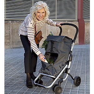 Playmarket Playcare Folding Shopping Cart with Swivel Wheels, Gris Marengo