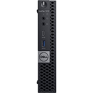 Dell OptiPlex 7070 Business Micro Desktop Computer, Intel Octa-Core i7 9700T Up to 4.3GHz, 32GB DDR4 RAM, 1TB PCIe SSD, 802.11AC WiFi, Bluetooth 5.0, Displayport, Type-C, Windows 10 Pro (Renewed)