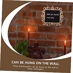 MAGICLULU 3pcs Small Blackboard Pendant Chalkboard Tags Hanging Message Blackboard Table Topper Price Tags Wedding Sign Message Board Sign Wood Tags Pendant Message Board Lip Gloss Wooden