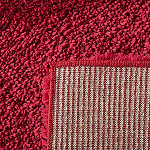 SAFAVIEH August Shag Collection Runner Rug - 2'3" x 12', Red, Solid Design, Non-Shedding & Easy Care, 1.2-inch Thick Ideal for High Traffic Areas in Living Room, Bedroom (AUG900Q)