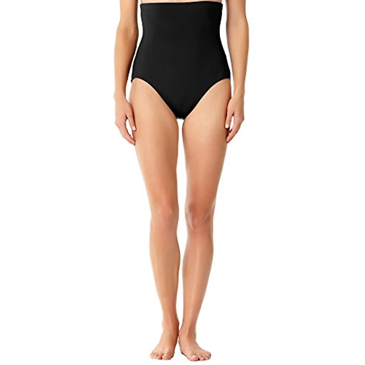 Anne Cole womens Color Blast Solids Super High Waist Shape Control Bikini Bottoms, Black, Small US