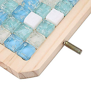 Ichiias Hamster Platform Double-Sided Wooden Rabbit Pedal Small Pet Crystal Stone Cooling Mat Pad, Chinchilla Cage Sturdy Standing and Jumping Wooden Board for Cage Rat Cage