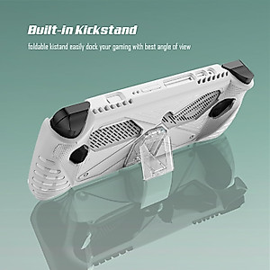 MES MERRY Kickstand Case for 2023 ASUS ROG Ally Handheld, ROG Ally 7 Accessories Protective Cover Grip with Stand (White)